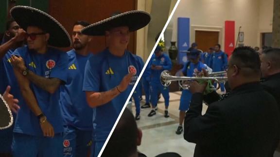 Colombia enjoy Mariachi band welcome on World Cup arrival - ESPN Video