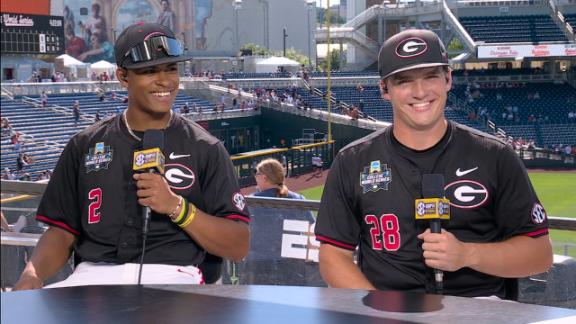Georgia's Black and Hudson chat hot bats, backpacks and more - ESPN Video