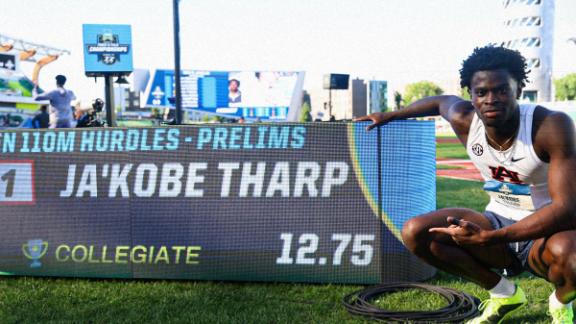Watch Auburn's Ja'Kobe Tharp's world record 110m hurdles - ESPN Video