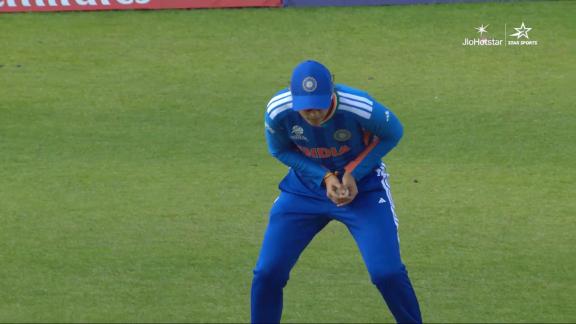 Watch - Shree Charani has Overdijk holing out at long-on - ESPN Video