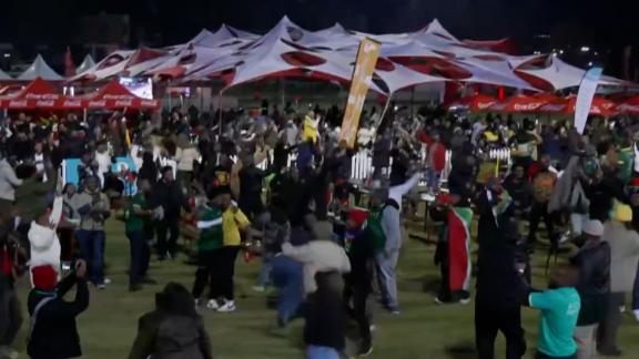 Fans in Johannesburg celebrate South Africa's equaliser vs. Czechia ...