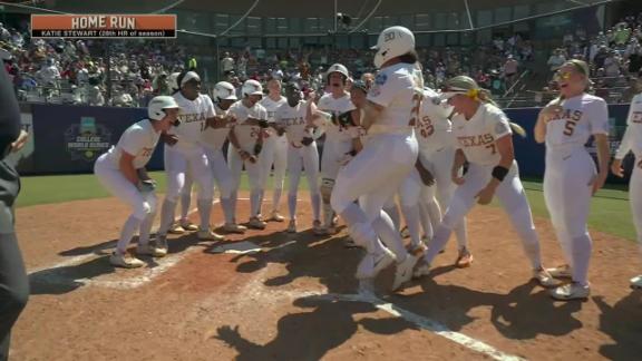 Katie Stewart's 3-run homer helps Texas eliminate Nebraska - ESPN Video